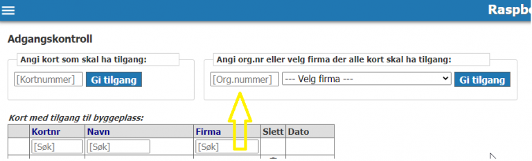 Veiledning for Adgangskontroll - Gi tilgang